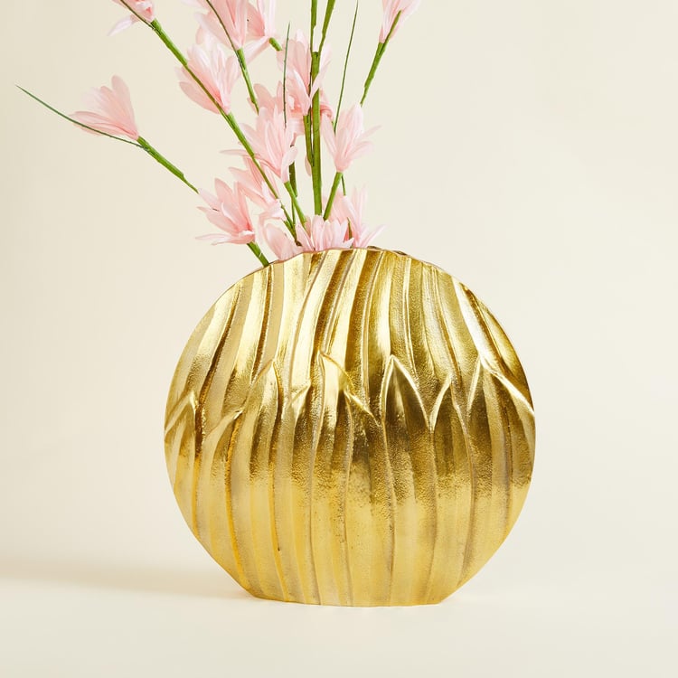 Buy Austin Metal Embossed Round Vase from Home Centre at just INR 2399.0