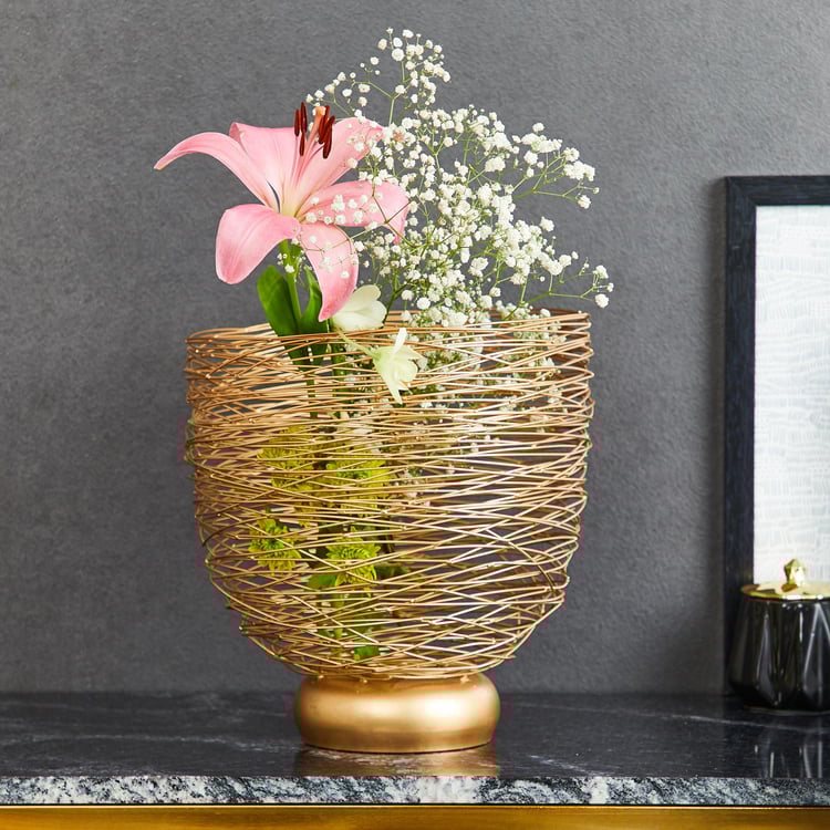 Buy Eternity Iron Mesh Vase from Home Centre at just INR 1899.0