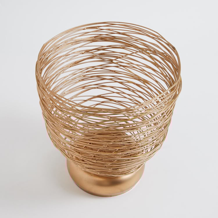 Buy Eternity Stone and Iron Mesh Vase from Home Centre at just INR 1599.0