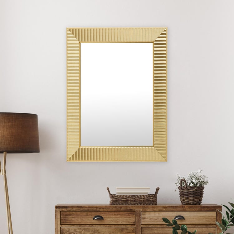Buy Reflection Sparkle Gold Striped Frame Rectangular Wall Mirror from ...