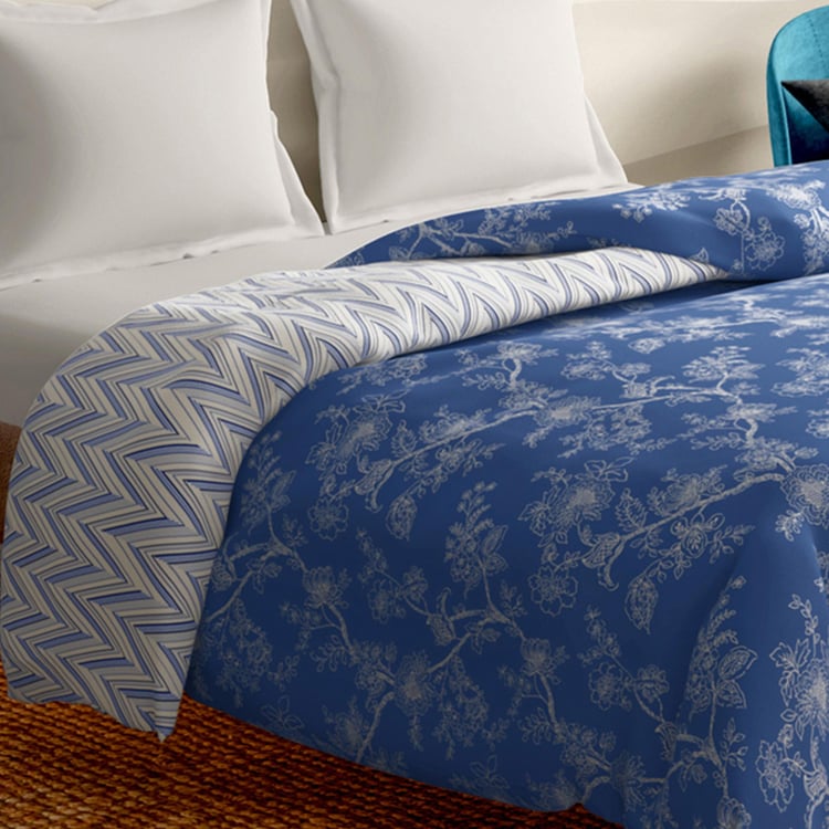 Buy PORTICO Melange Blue Cotton Double Bed Duvet Cover - 224x274cm from ...