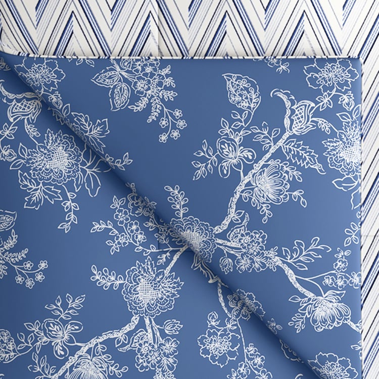 Buy PORTICO Melange Blue Cotton Double Bed Duvet Cover - 224x274cm from ...
