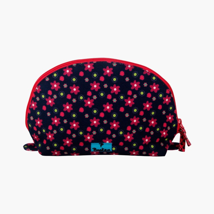 Buy PINAKEN Butterfly Bloom Multicolour Printed Half Moon Cosmetic Bag ...
