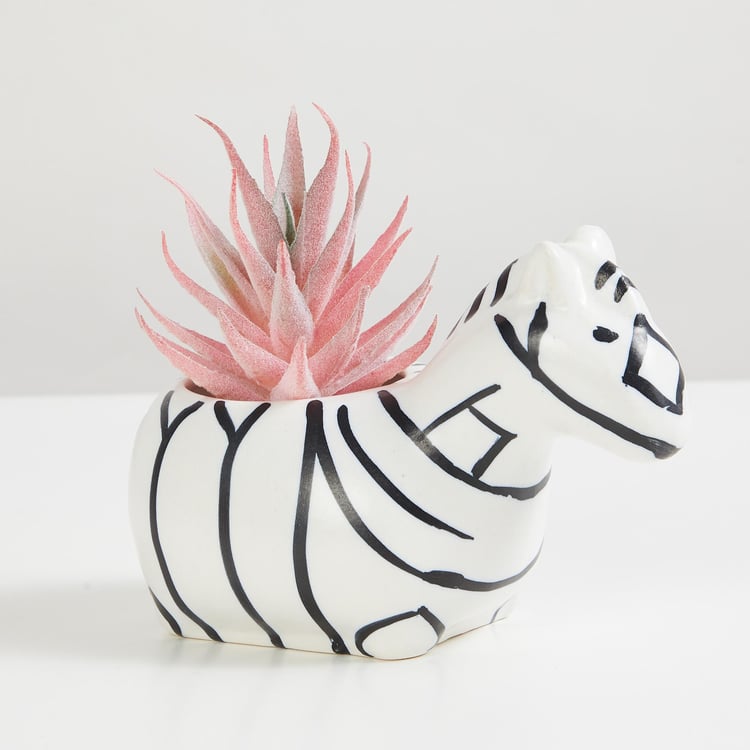Buy Malta Ceramic Zebra Planter from Home Centre at just INR 199.0