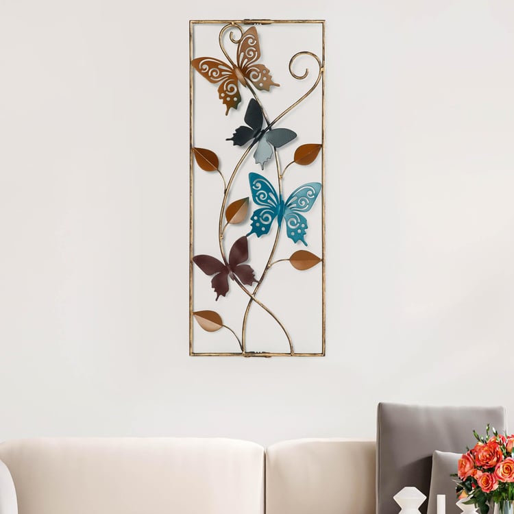 Buy Iliano Multicolour Butterfly Metal Wall Art Frame from Home Centre ...