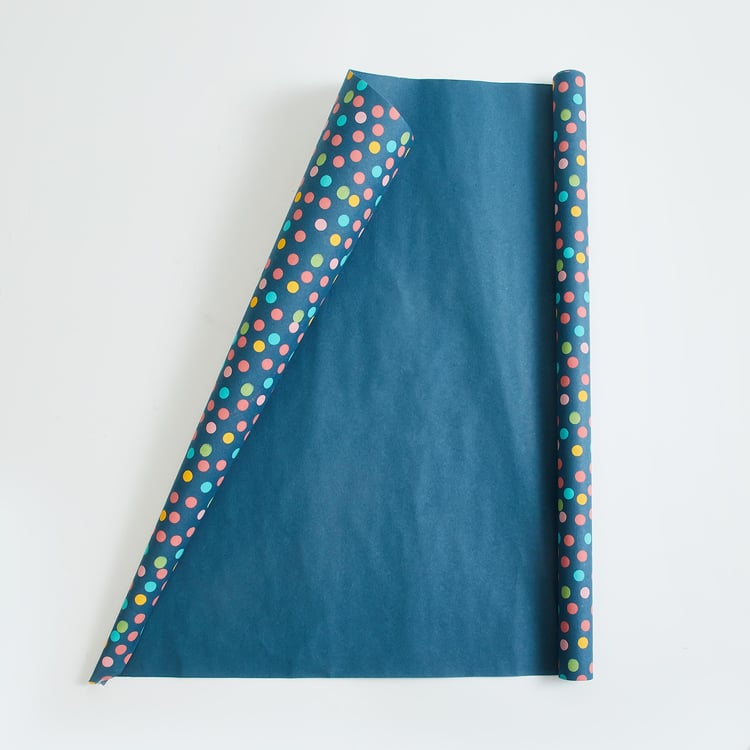 Buy Corsica Retroglitz Blue Printed Paper Wrapping Sheet with Tag and ...