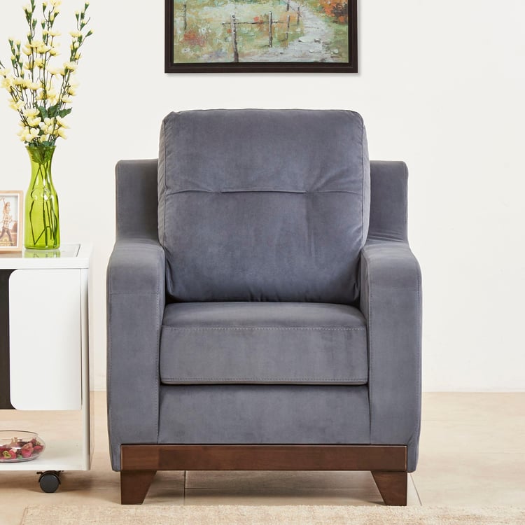 Buy Santiago Fabric 1-Seater Sofa - Grey from Home Centre at just INR ...