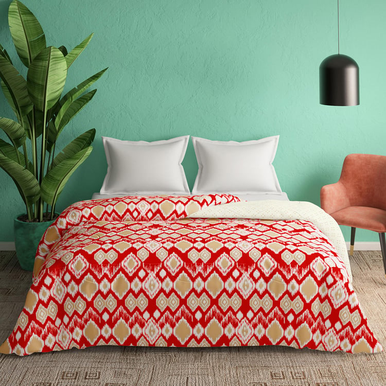 Buy PORTICO Marvella Red Printed Cotton Queen Size Bed Comforter ...