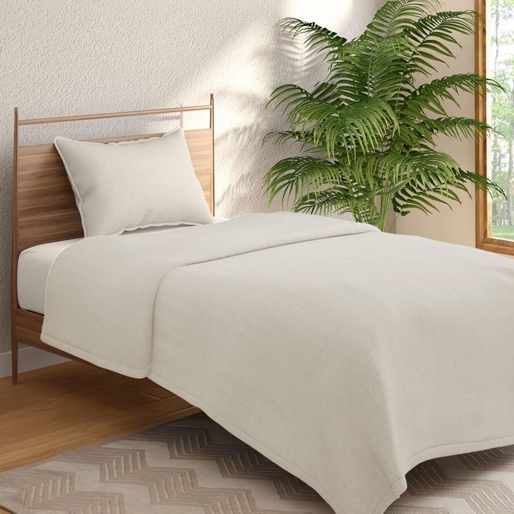 Buy PORTICO Solace Biege Solid Cotton Dohar - 150 cm x 224 cm from ...