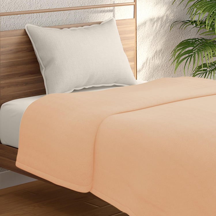 Buy PORTICO Solace Peach Solid Cotton Single Dohar - 150x224cm from ...