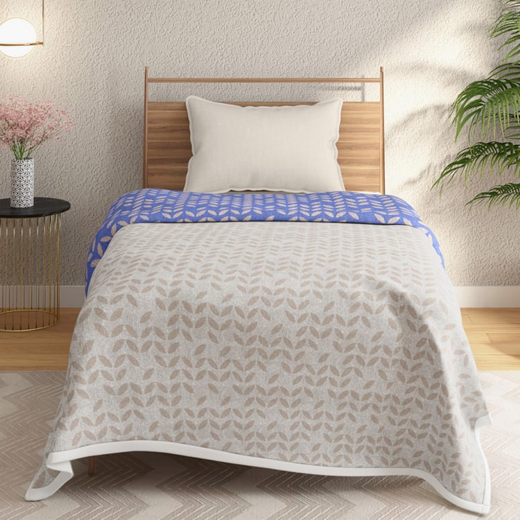Buy PORTICO Poppy Grey Printed Cotton Single Bed Dohar - 140x228cm from ...
