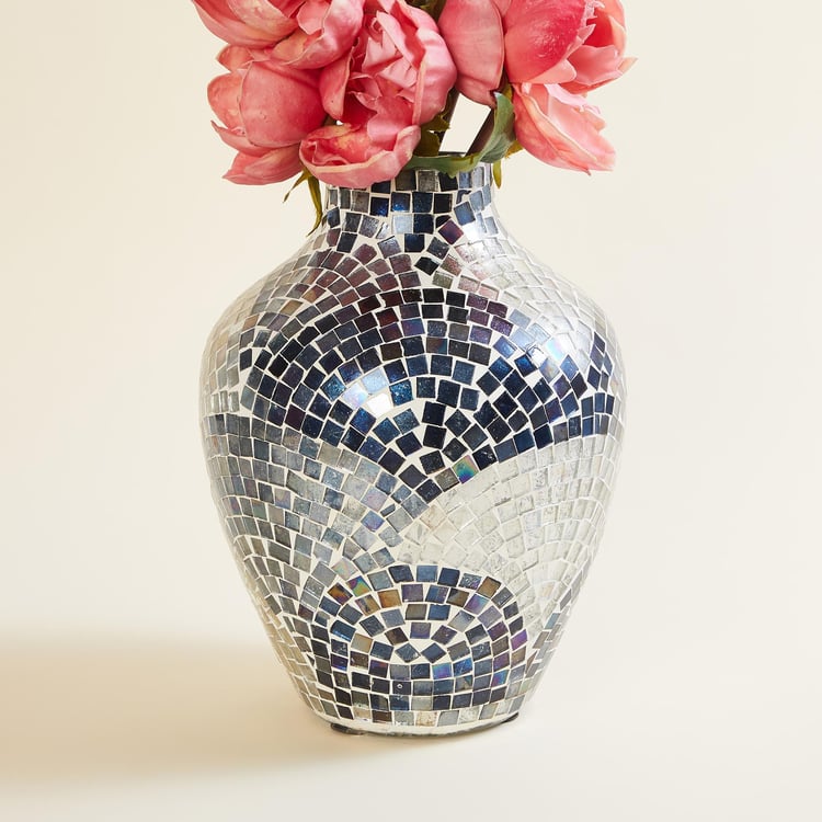 Buy Mable Glass Art Deco Mosaic Vase from Home Centre at just INR 1199.0