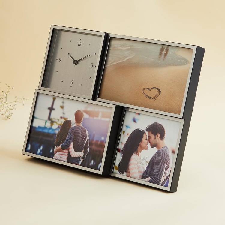 Buy Fiesta Century Silver Aluminium Multi Photo Frame With Clock from ...
