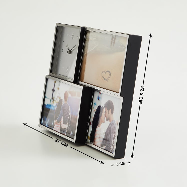 Buy Fiesta Century Silver Aluminium Multi Photo Frame With Clock from ...
