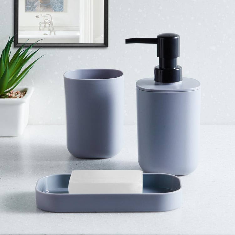 Buy Everyday Essential Grey Solid Polypropelyne Bathroom Set - 3 Pcs ...