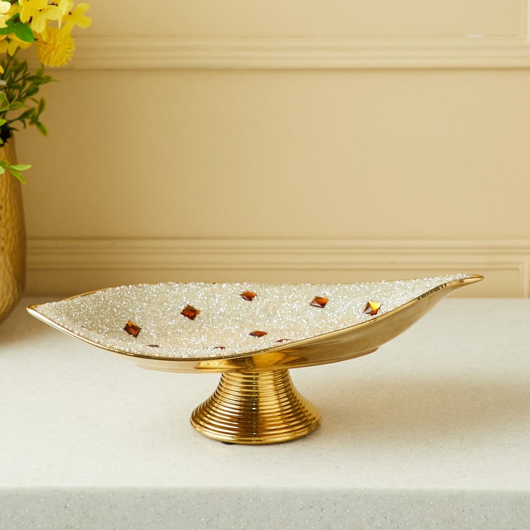 Buy Mystique Metal Embellished Decorative Platter from Home Centre at ...