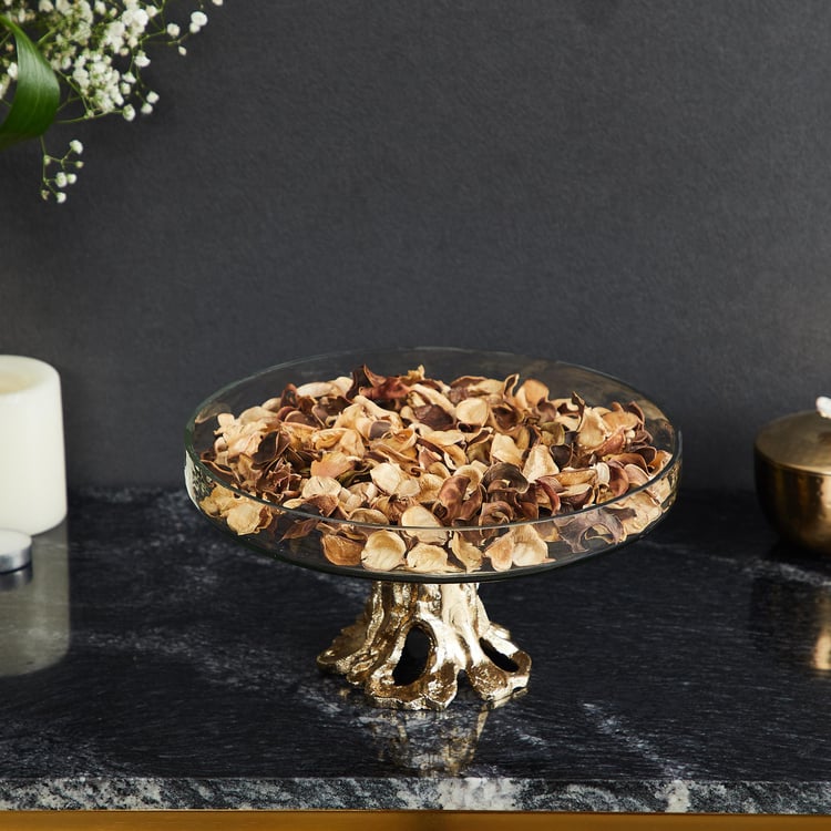 Buy Eternity Glass Decorative Platter with Aluminium Stand from Home ...