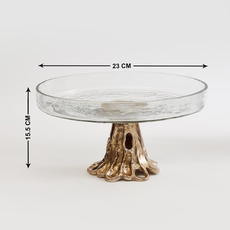 Buy Eternity Glass Decorative Platter with Aluminium Stand from Home ...