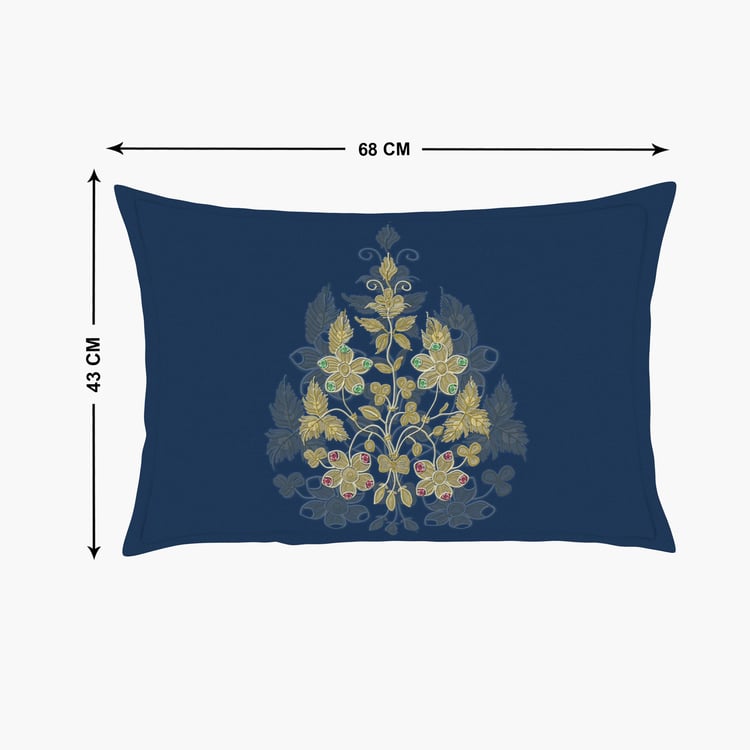 Buy SPACES Rangana Cotton 300TC Floral Print 3Pcs Super King Bedsheet ...