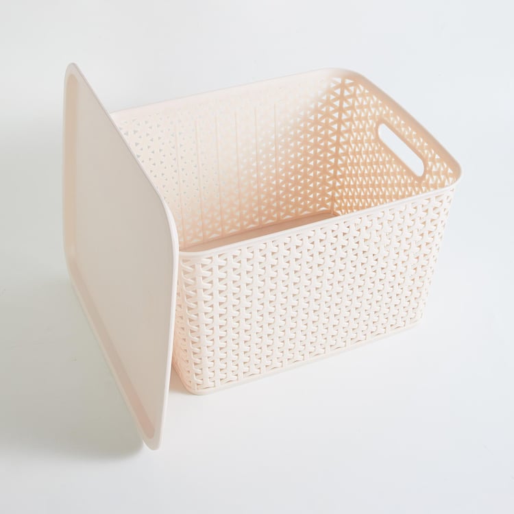 Buy Wilton Polypropylene Storage Basket with Lid from Home Centre at ...