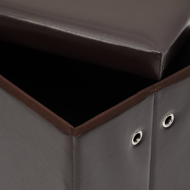 Buy Sanderson Faux Leather Collapsible Storage Ottoman from Home Centre ...