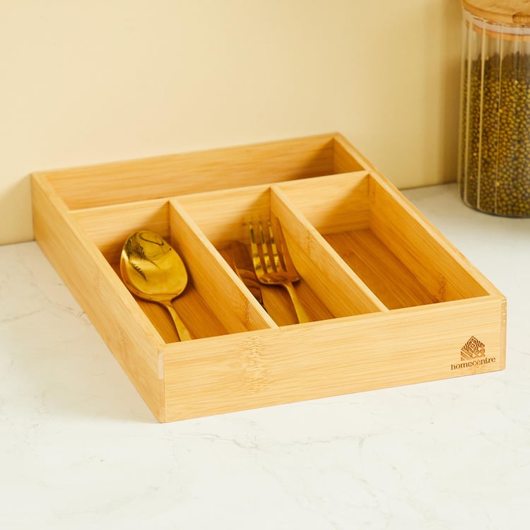 Buy Spinel Bamboo Cutlery Organiser from Home Centre at just INR 599.0