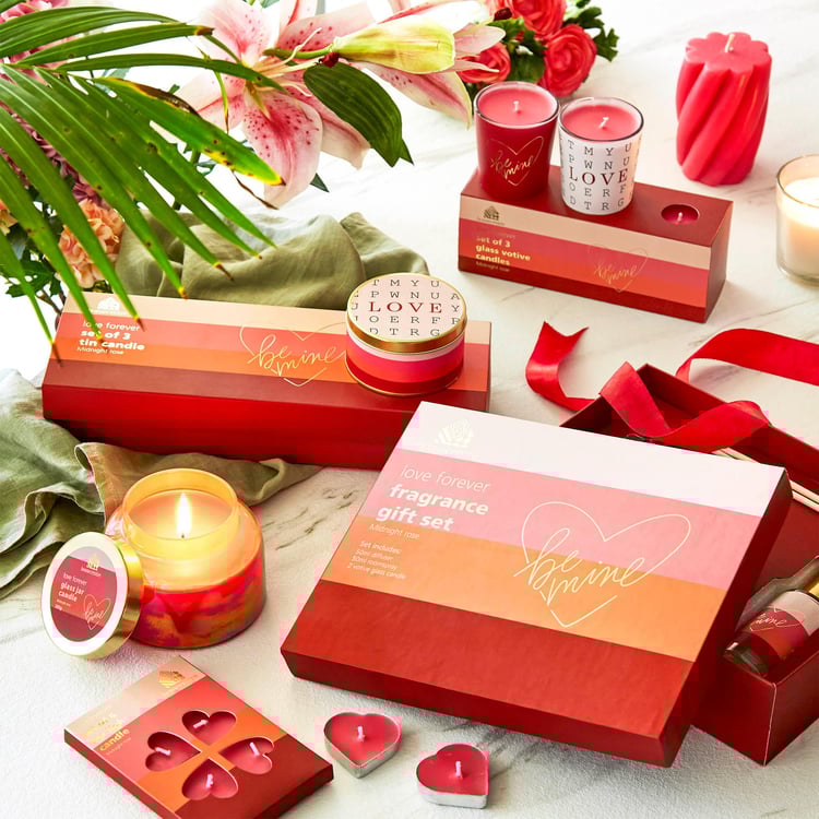 Buy Love Forever Set of 6 Midnight Rose Scented Heart T-Light Candles ...