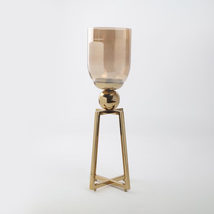 Buy Splendid Dastkari Glass Small Hurricane with Steel Stand from Home ...