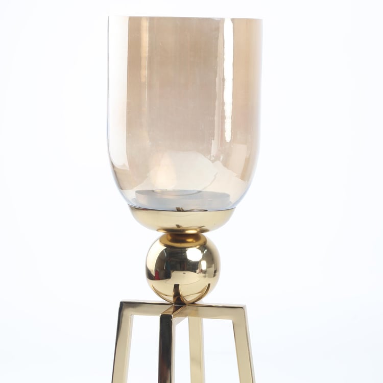 Buy Splendid Dastkari Glass Small Hurricane with Steel Stand from Home ...