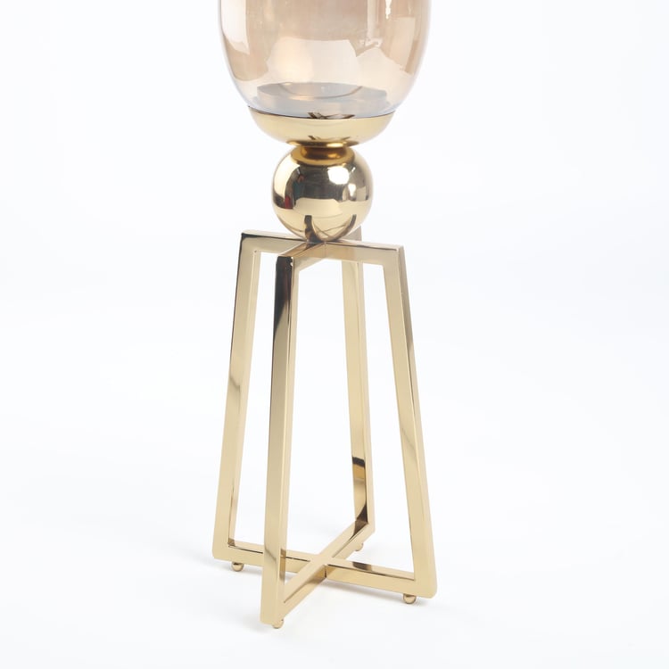 Buy Splendid Dastkari Glass Small Hurricane with Steel Stand from Home ...