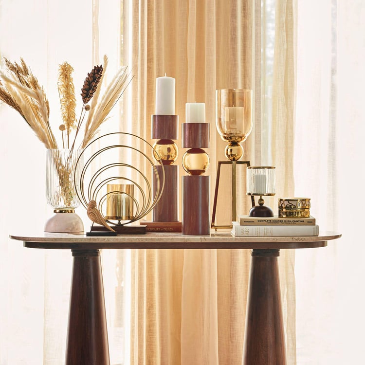 Buy Splendid Dastkari Wood and Metal Candle Holder from Home Centre at ...