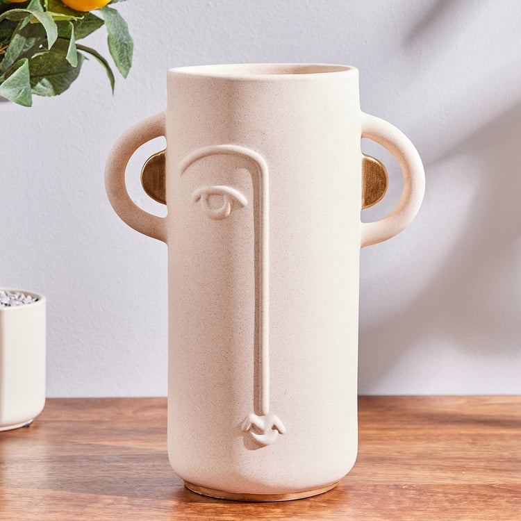 Buy Marshmallow Ceramic Human Face Vase from Home Centre at just INR 1299.0