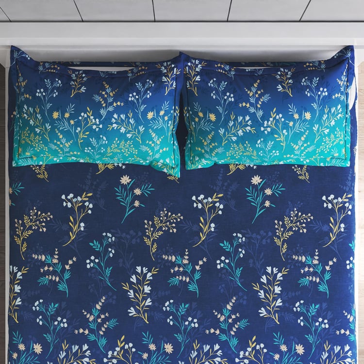 Buy Medley Santorini Cotton 180TC Printed 3Pcs King Bedsheet Set from ...