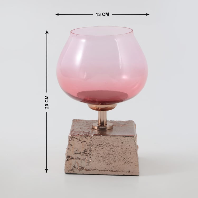 Buy Splendid Terra Roza Glass Pedestal T-Light Holder from Home Centre ...