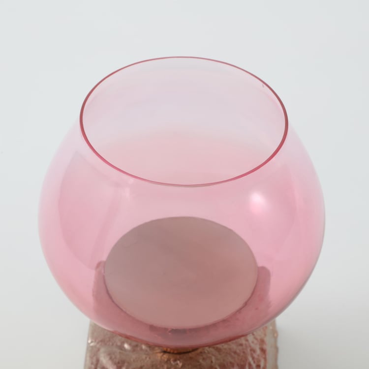 Buy Splendid Terra Roza Glass Pedestal T-Light Holder from Home Centre ...