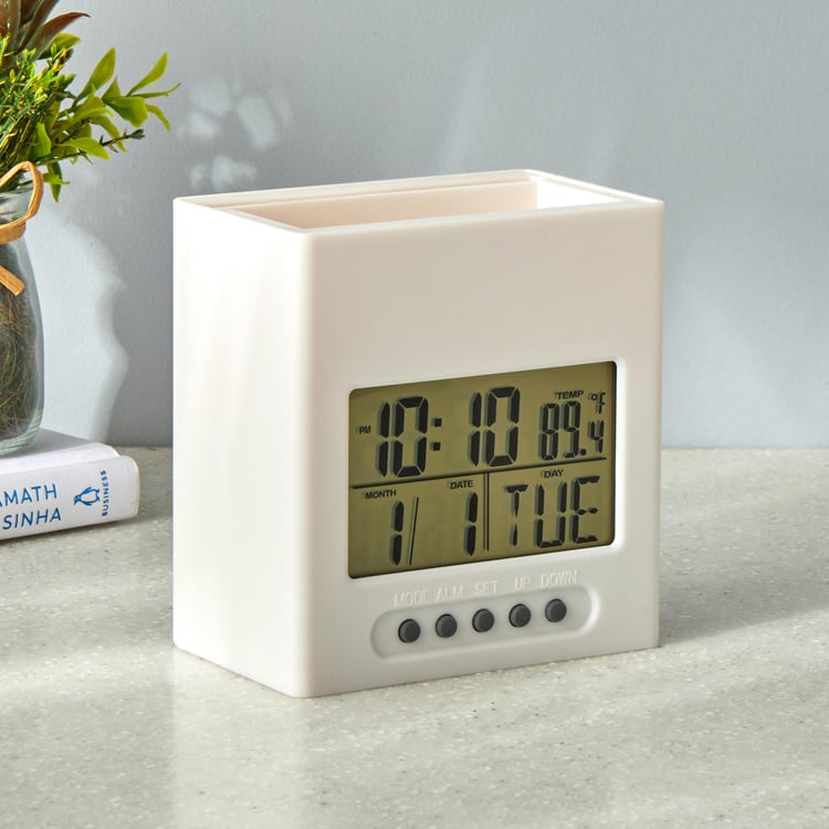 Buy Casablanca Digital Table Clock and Pen Stand from Home Centre at ...