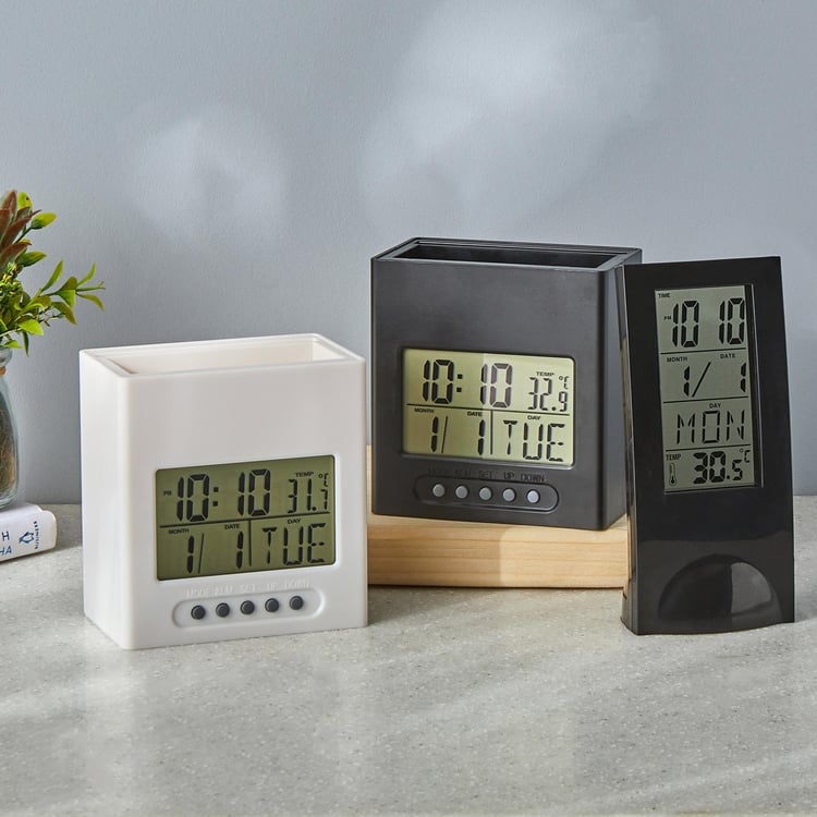 Buy Casablanca Digital Table Clock and Pen Stand from Home Centre at ...