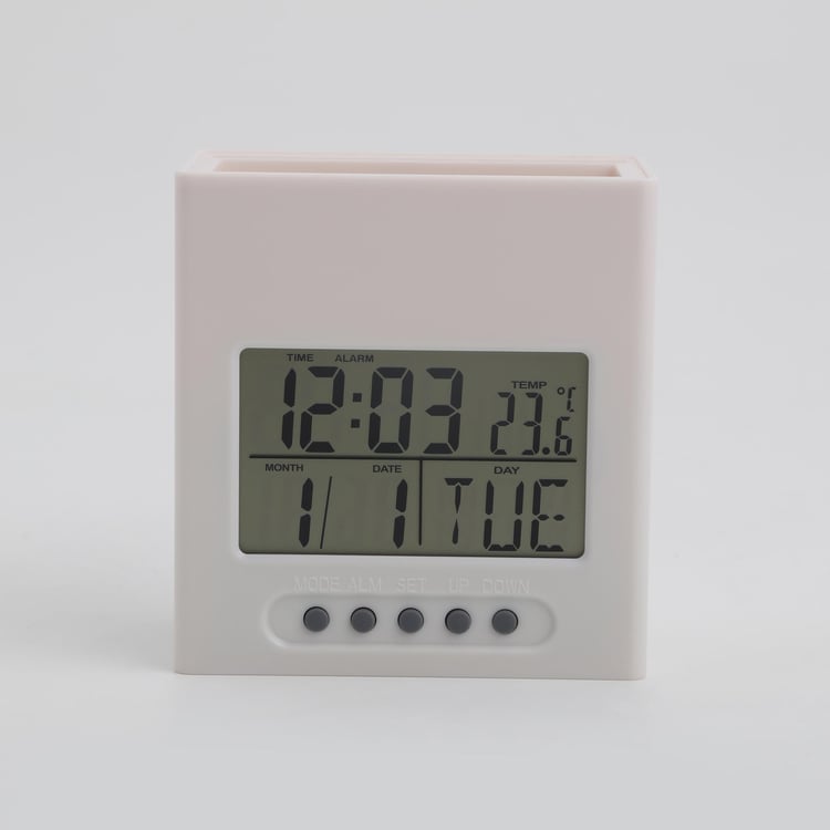 Buy Casablanca Digital Table Clock and Pen Stand from Home Centre at ...