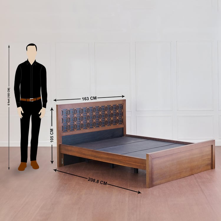 Buy Marigold Solid Wood Queen Bed - Brown from Home Centre at just INR ...