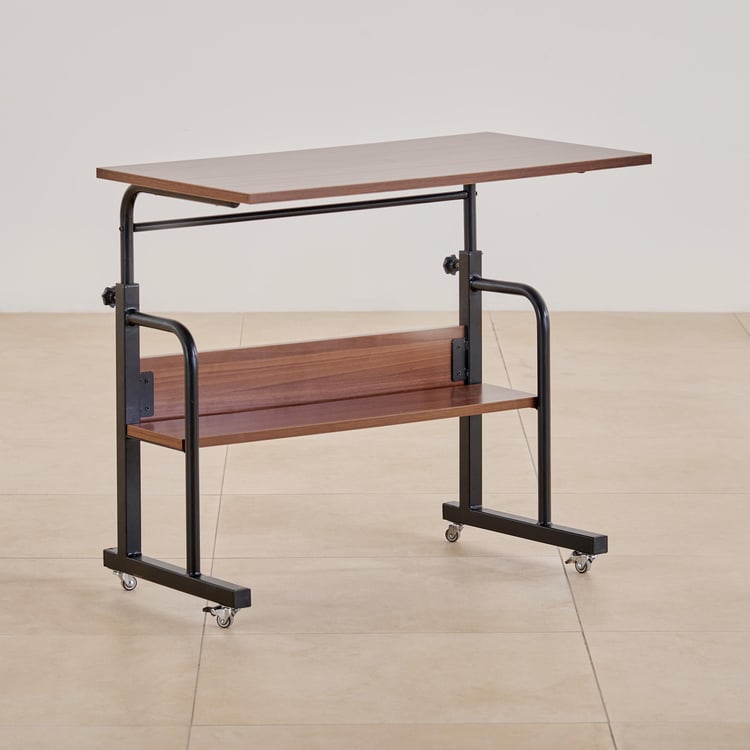Buy (Refurbished) Helios Revell Height Adjustable Portable Desk - Brown ...