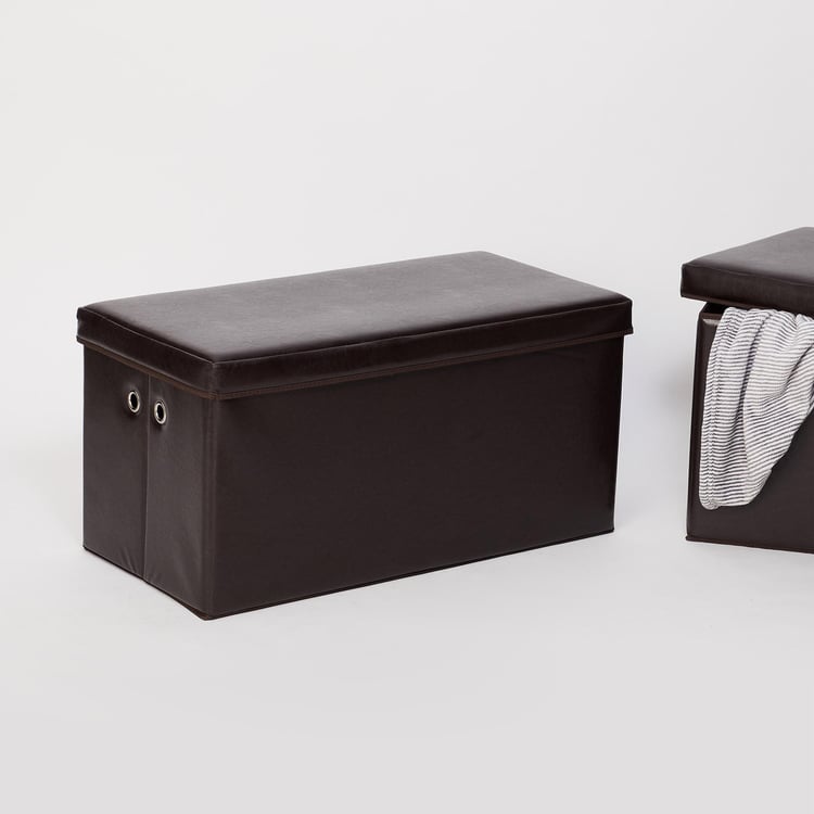 Buy Sanderson Faux Leather Collapsible Storage Ottoman from Home Centre ...