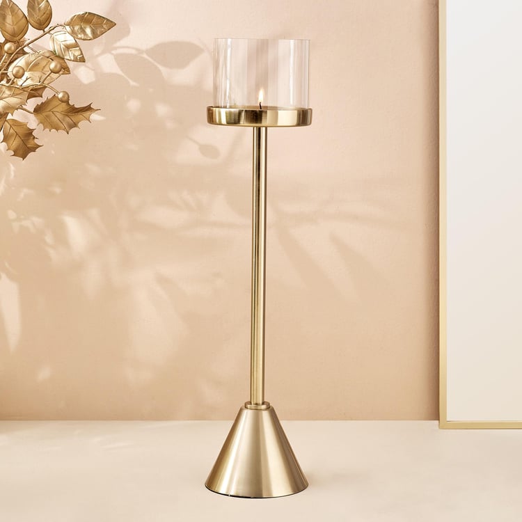 Buy Splendid Terra Roza Glass Pedestal T-Light Holder from Home Centre ...