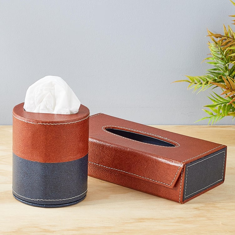 Buy Orion Faux Leather Tissue Box - 10.5x10.5x12.5cm from Home Centre ...