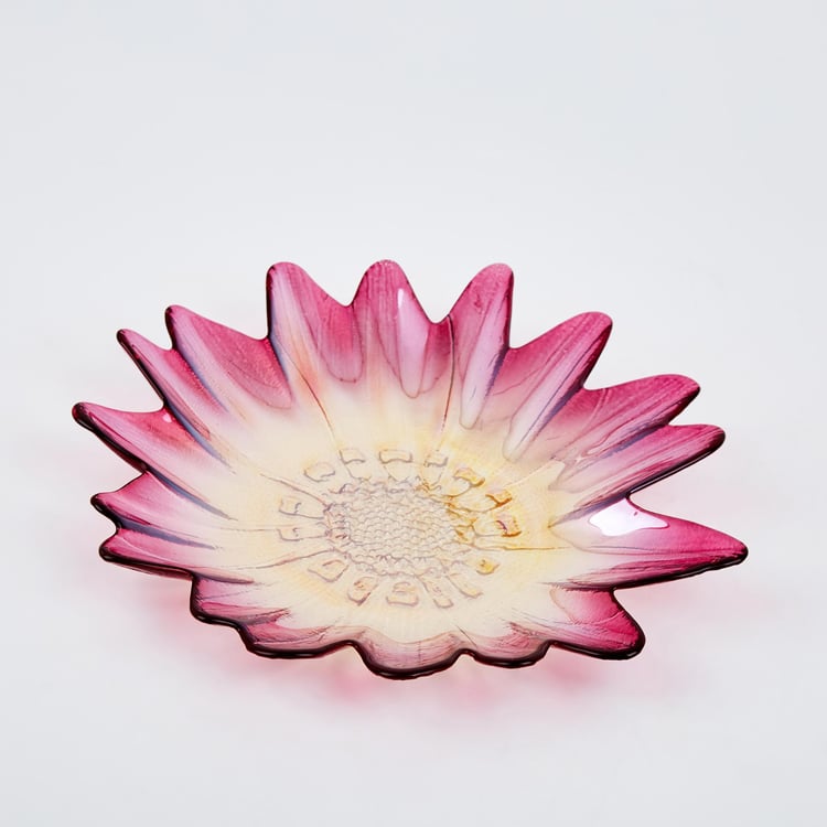 Buy Maya Glass Floral Accent Plate - 22.5cm from Home Centre at just ...