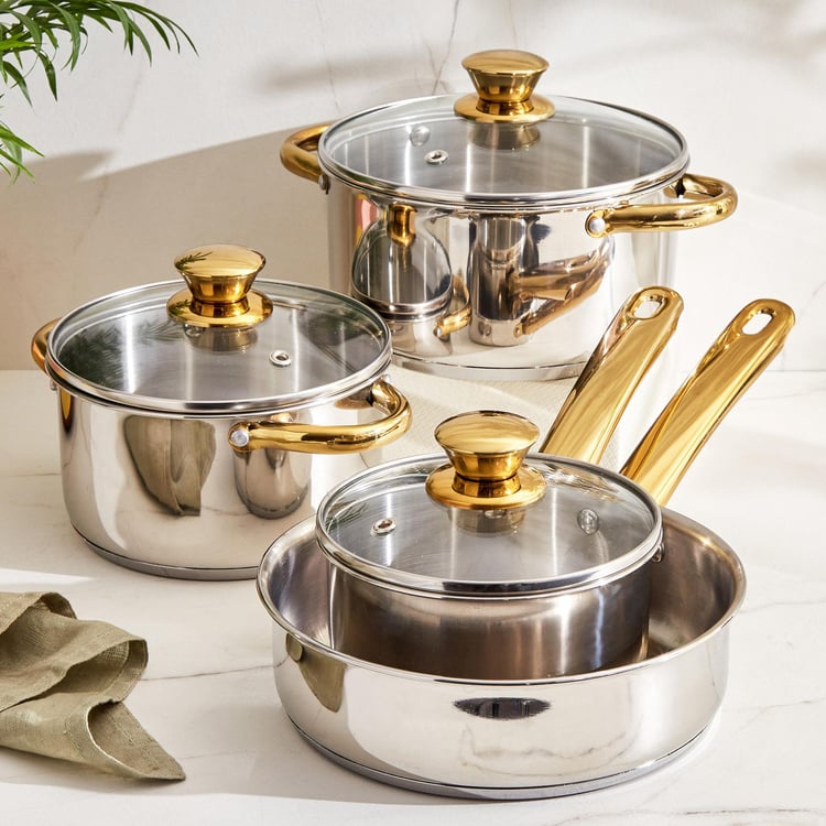 Buy Shale Byron 7Pcs Stainless Steel Cookware Set from Home Centre at ...