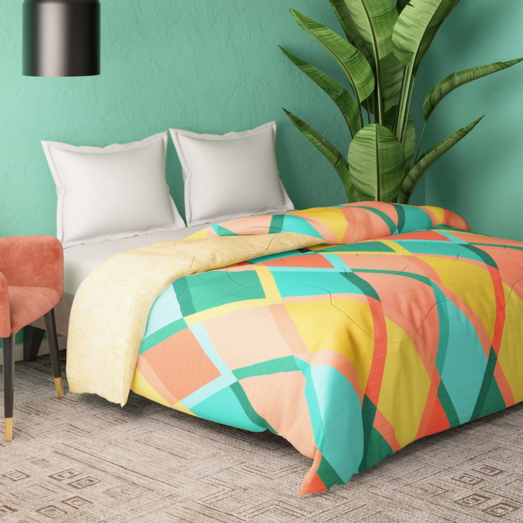 Buy PORTICO Cadence Cotton Geometric Print Double Comforter from ...