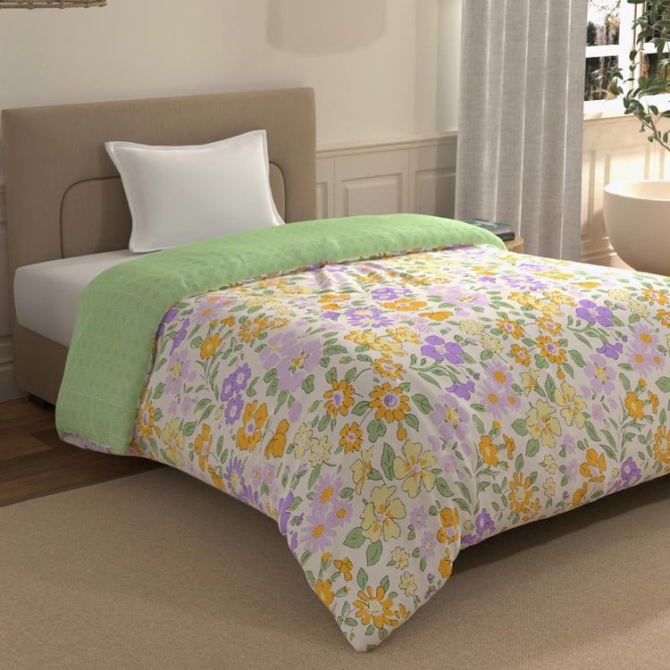 Buy PORTICO Morning Glory Cotton Floral Printed Single Comforter from ...
