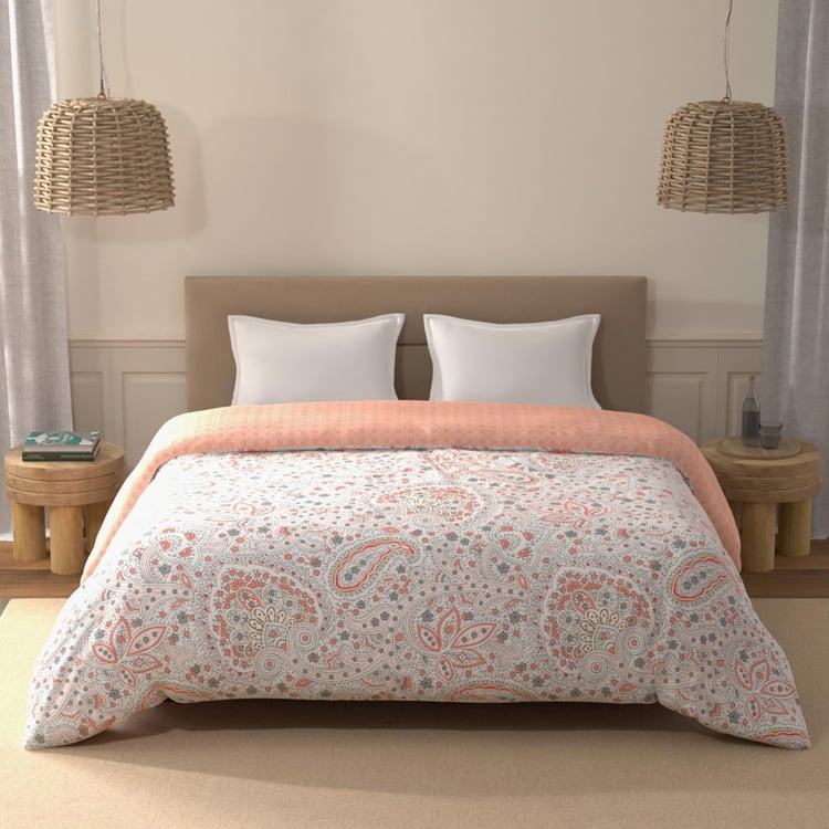 Buy PORTICO Morning Glory Cotton Ethnic Printed Double Comforter from ...