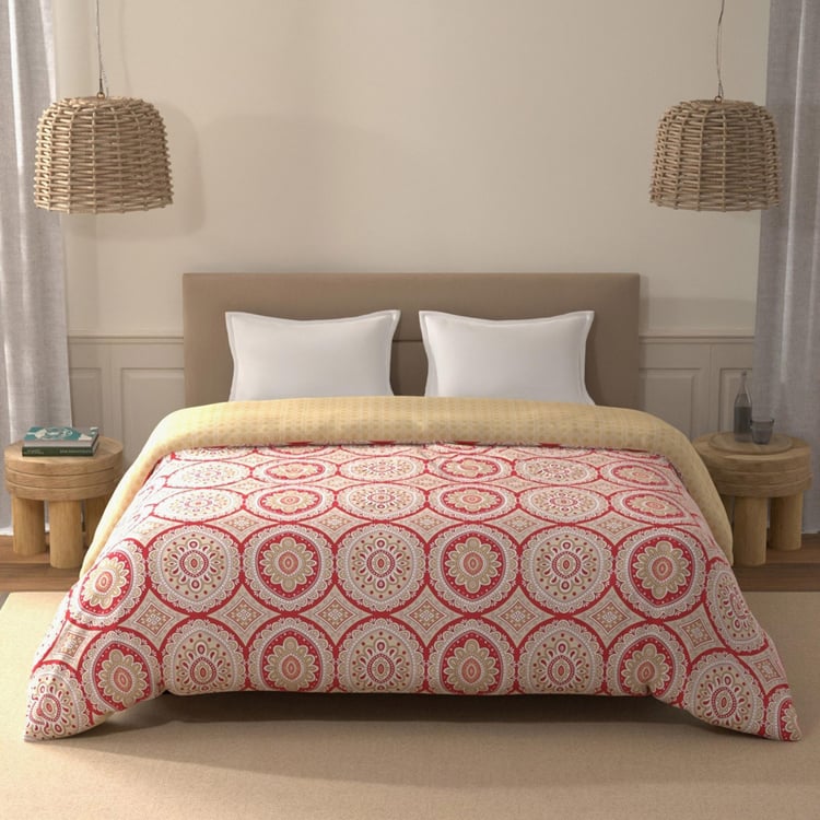 Buy PORTICO Morning Glory Cotton Ethnic Printed Double Comforter from ...