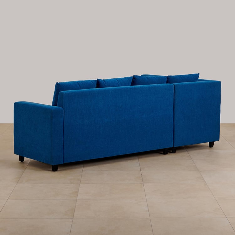 Buy (Refurbished) Helios Ciro Fabric 3-Seater Left Corner Sofa with Chaise - Blue from Helios by ...